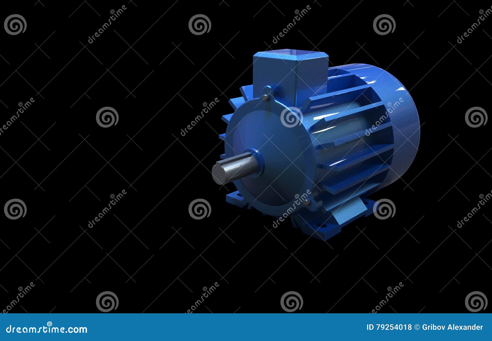 Electric Motor on a Black Background Stock Illustration - Illustration ...