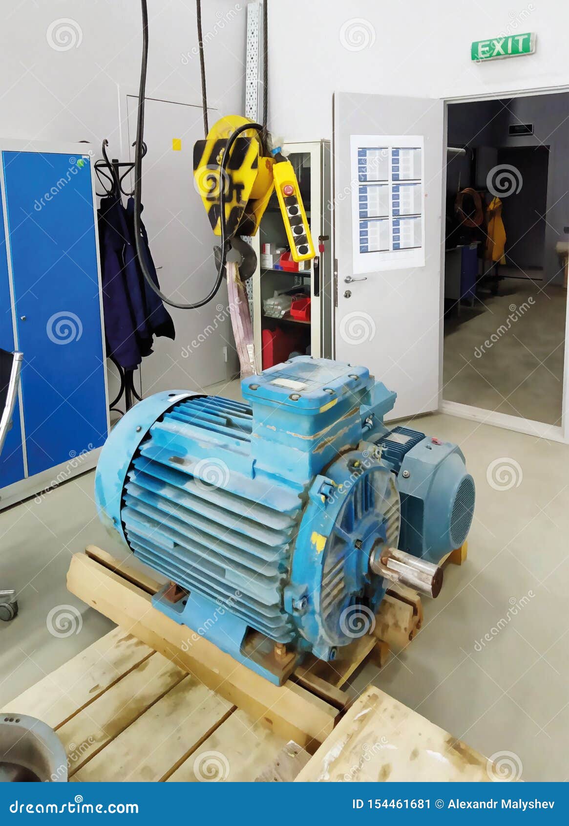 Electric motor blue stock image. Image of electro, industry - 154461681