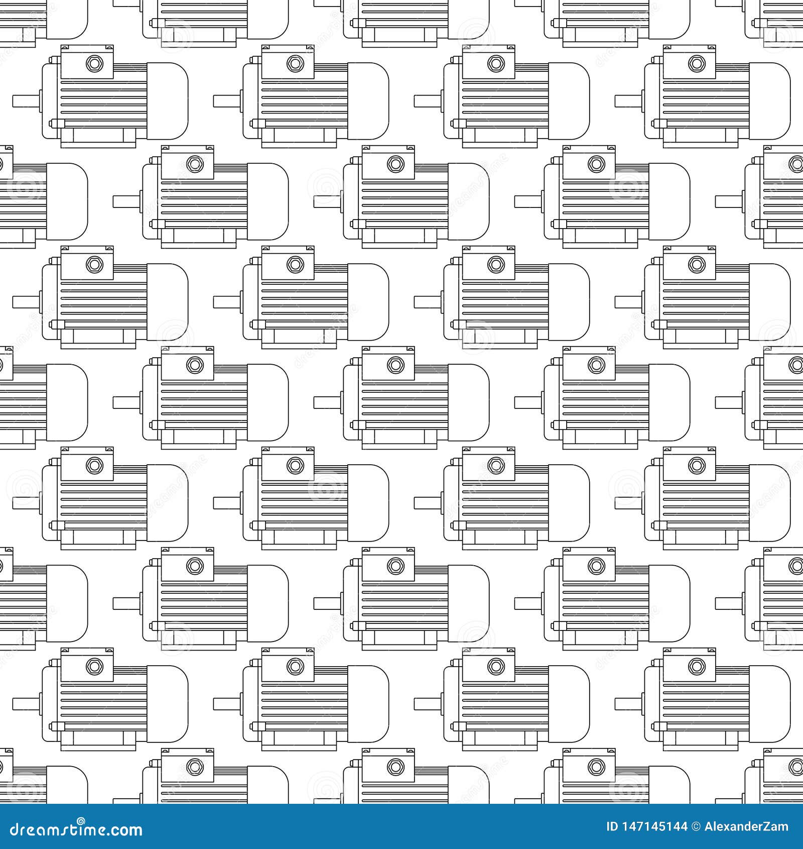 Electric Motor Contour Pattern Stock Vector - Illustration of auto ...