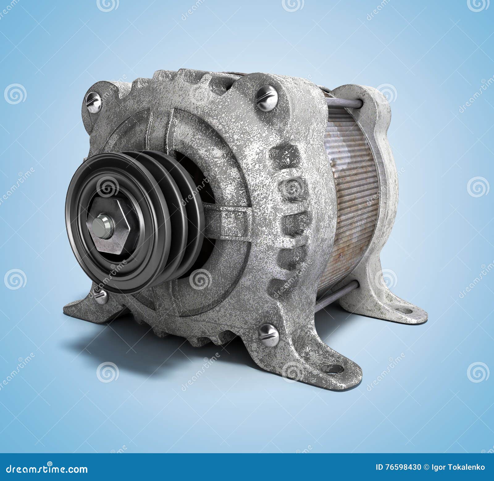 Electric Motor 3d Render Isolated on the Gradient Background Stock ...