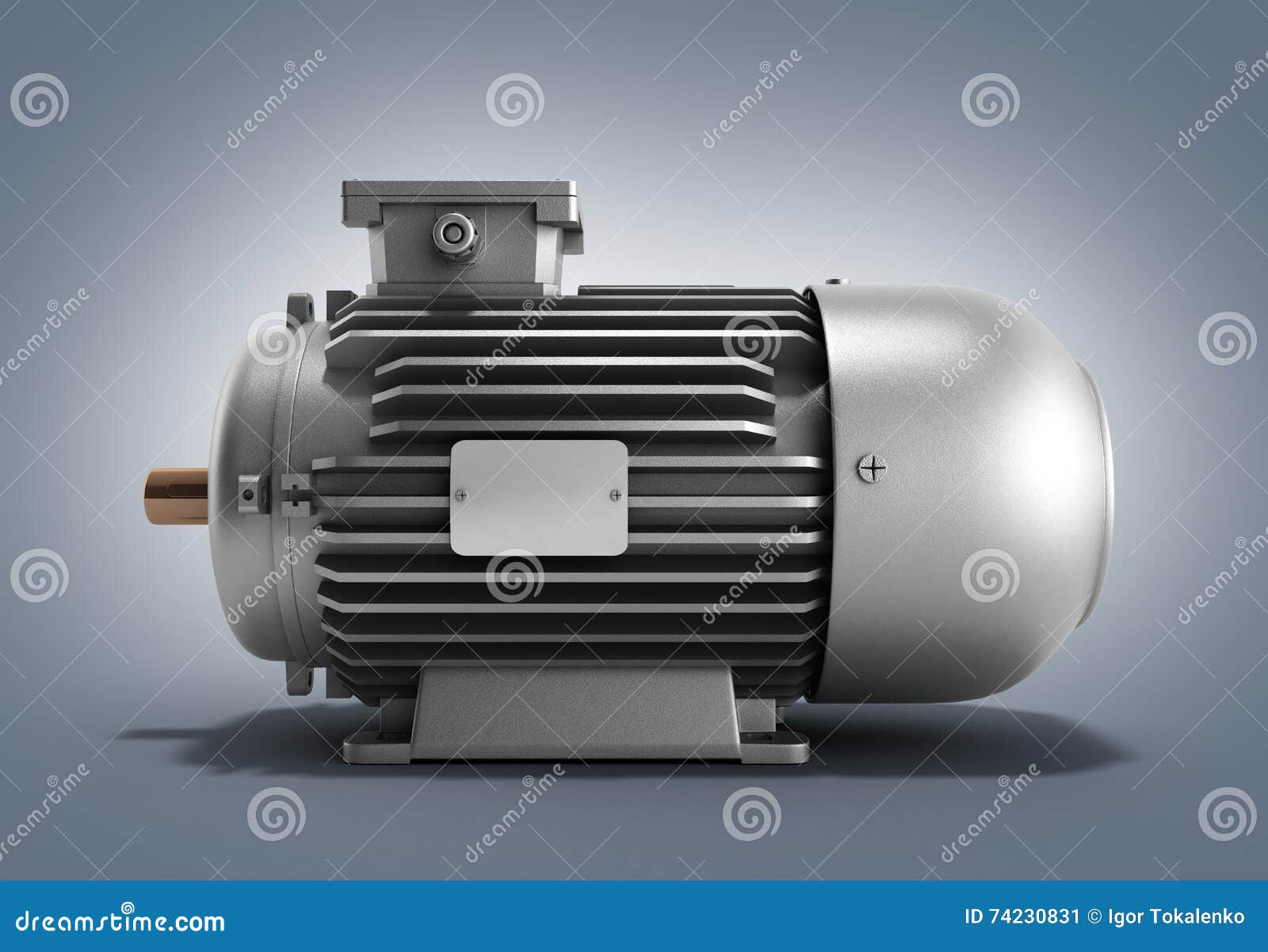 Electric Motor Generator 3d Render on a Gradient Background Stock ...