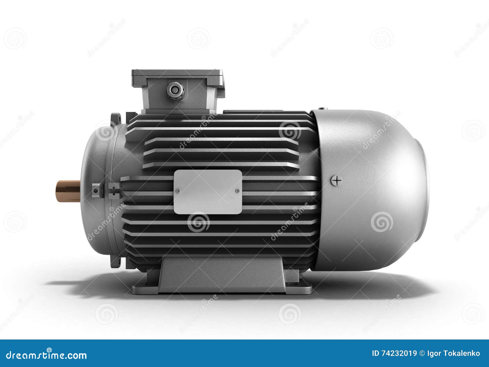 Electric Motor Generator 3d Render on a White Background Stock ...
