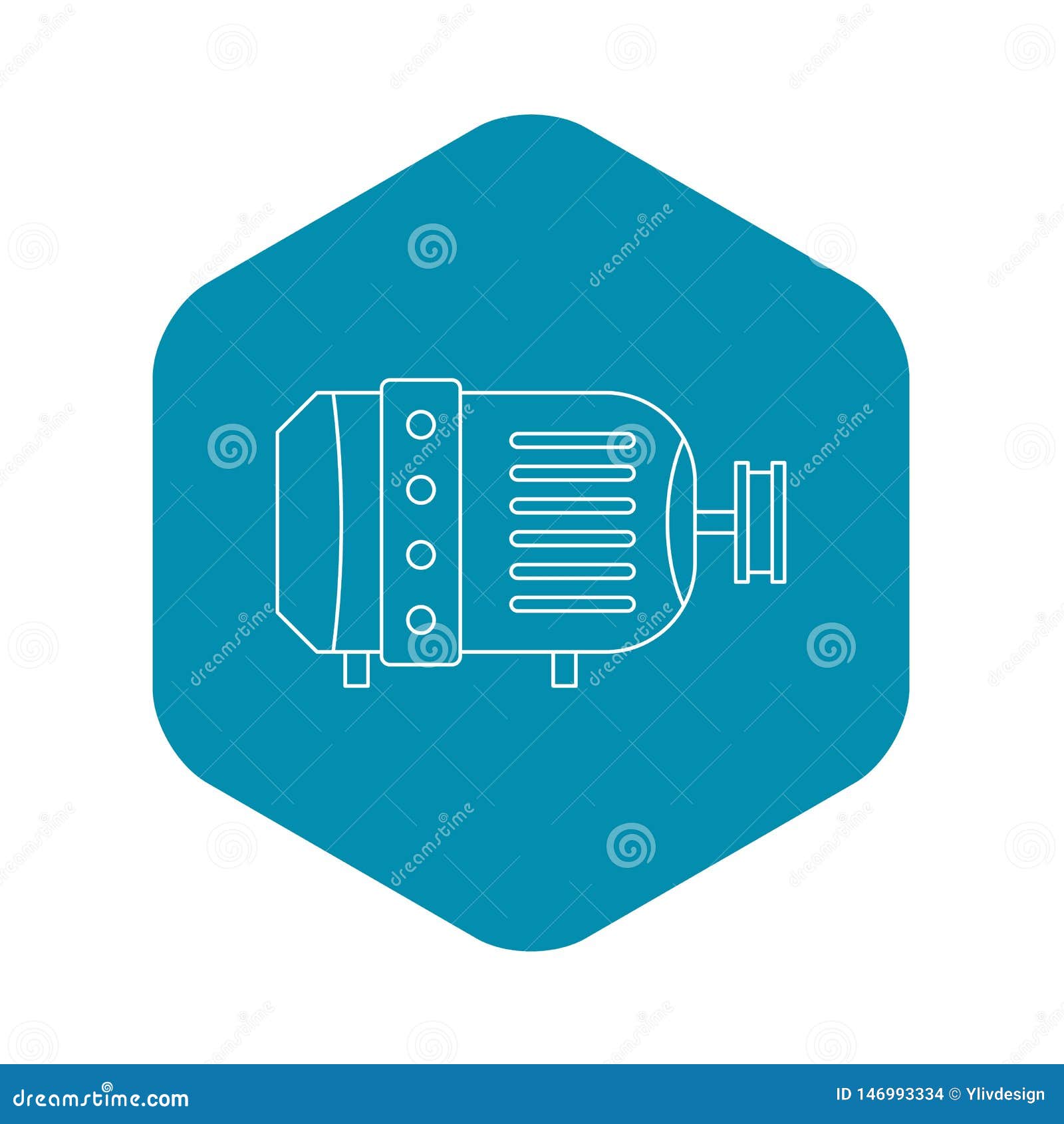 Electric Motor Icon, Outline Style Stock Vector - Illustration of ...