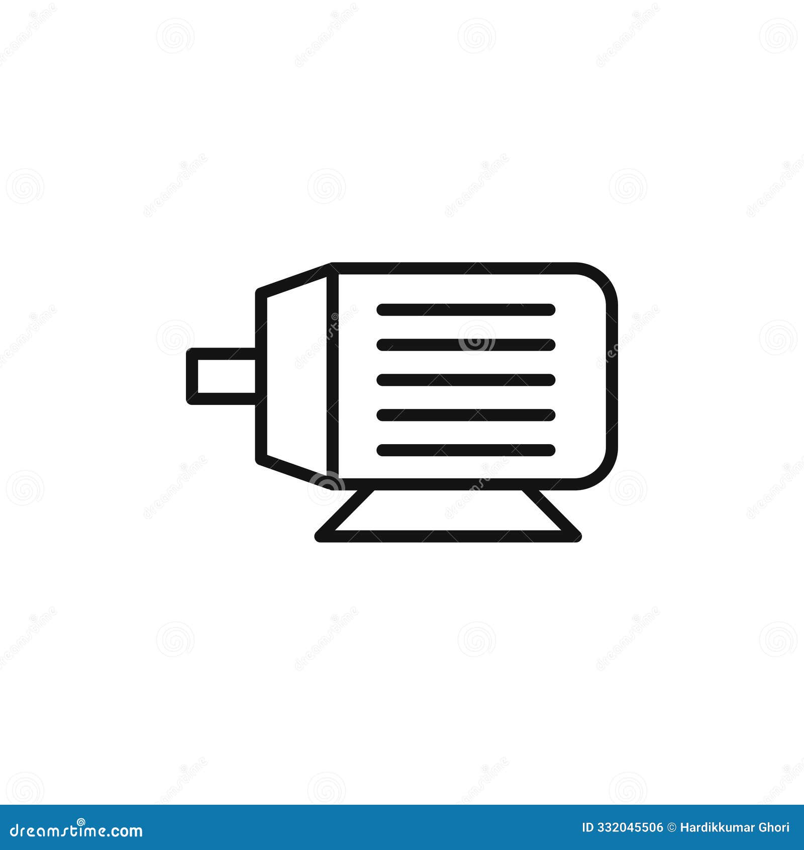 Electric Motor Icon Symbol on White Background Stock Vector ...