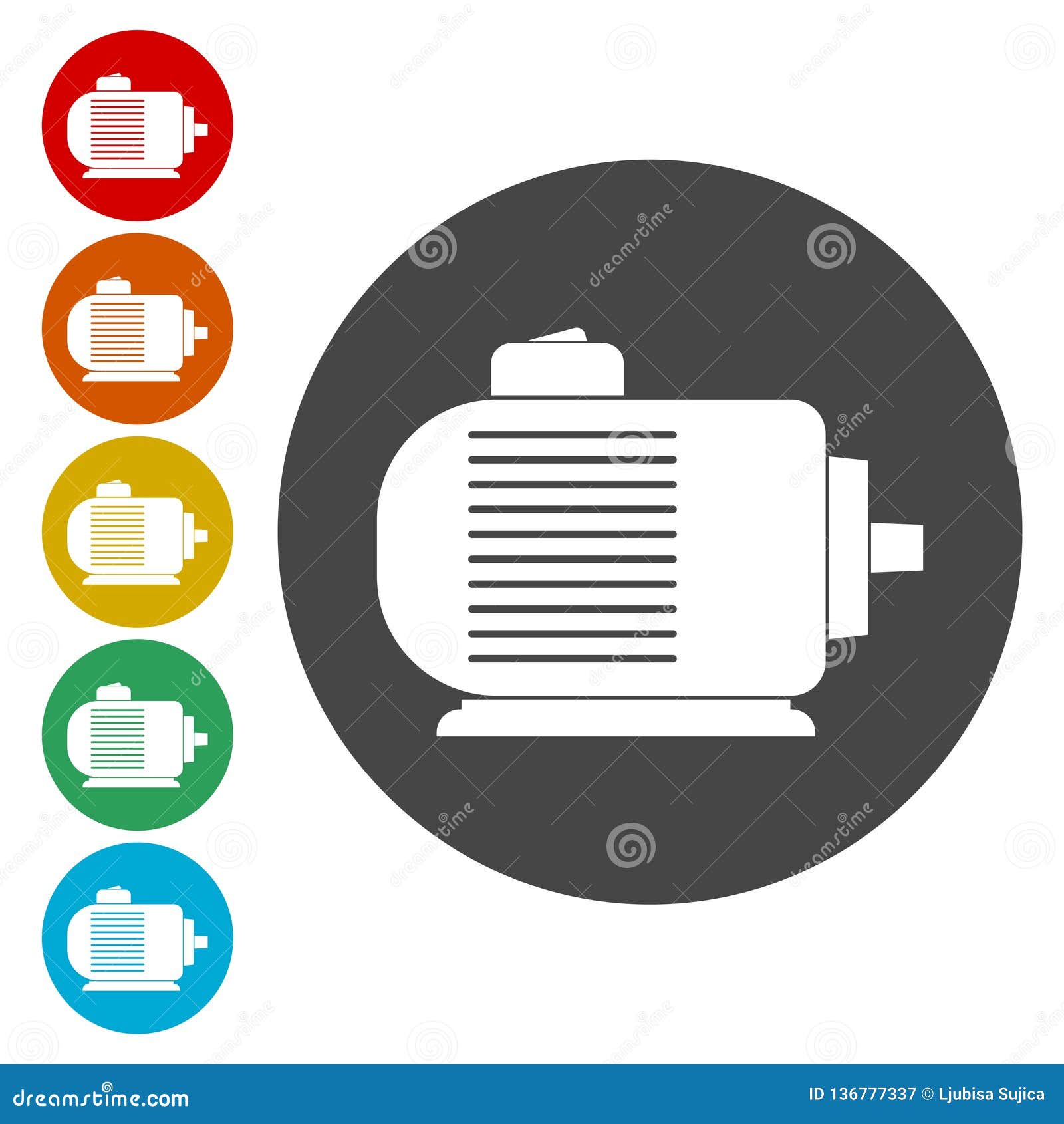 Electric motor icon stock vector. Illustration of circle - 136777337