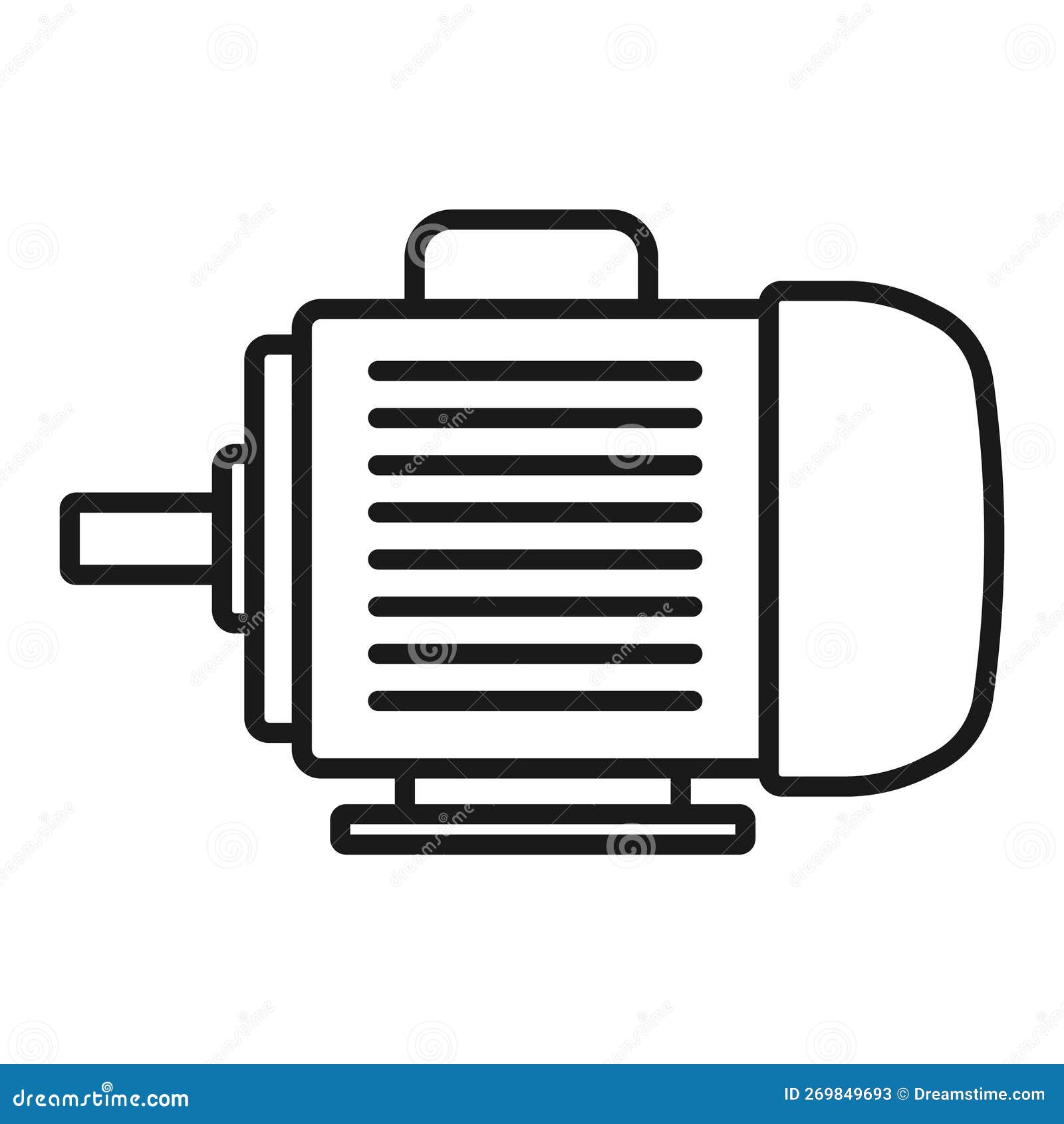 Electric Motor Line Icon. Engine Outline Vector Illustration Stock ...