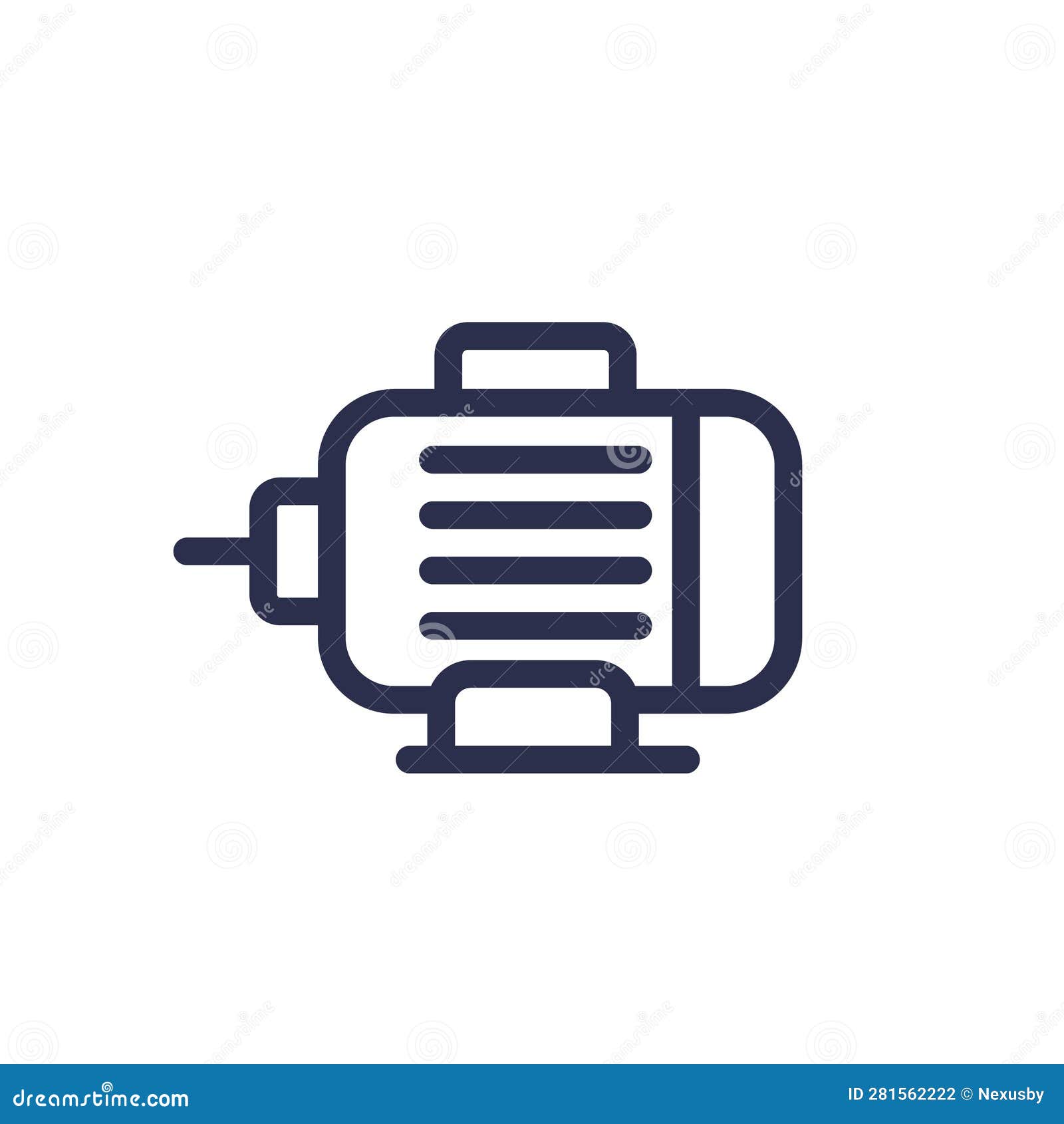 Electric Motor Line Icon on White, Vector Stock Vector - Illustration ...
