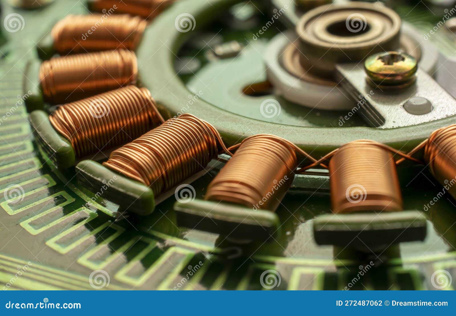 Electric Motor, Magnetic Drive, Copper Motor Coils Stock Photo - Image ...