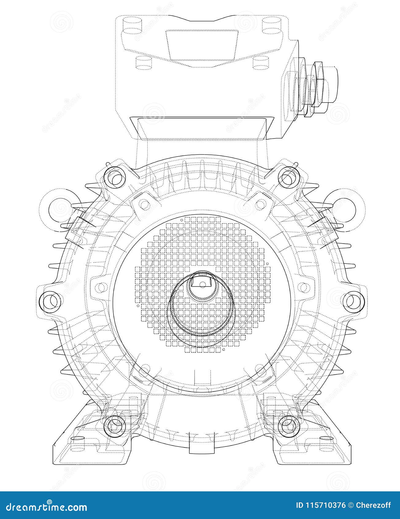 Electric Motor Outline. Vector Stock Vector - Illustration of ...