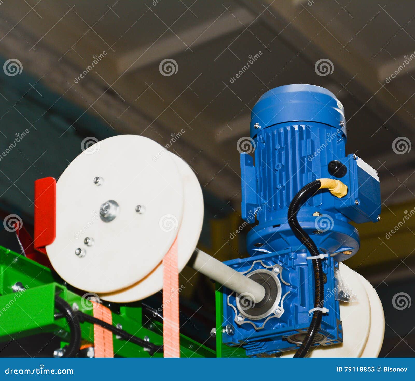 Electric Motor on a Production Machine Stock Image - Image of network ...