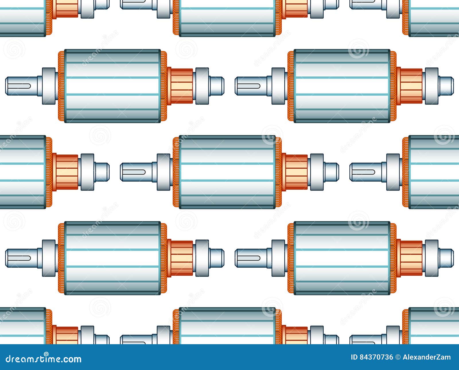 Electric Motor Rotor Pattern Stock Vector - Illustration of bronze ...