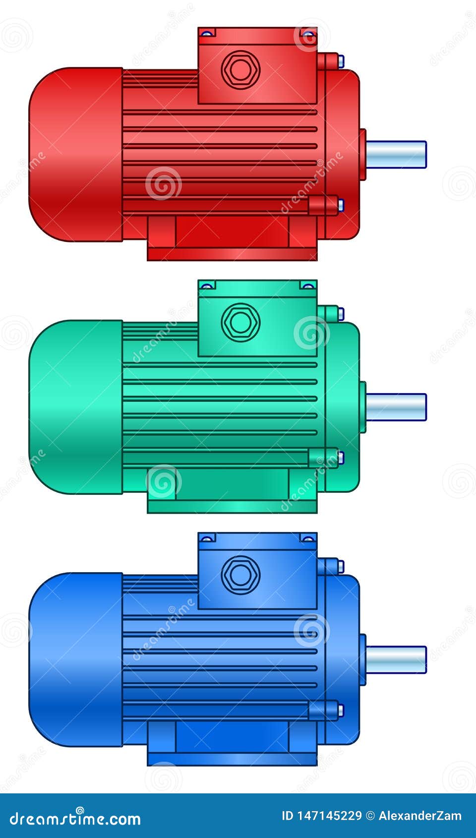 Electric motor set stock vector. Illustration of engine - 147145229