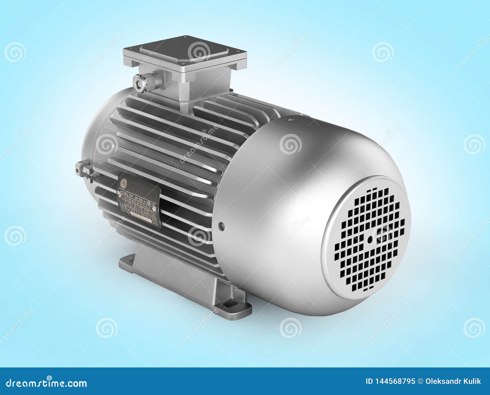 Electric Motor without Shadow on Blue Gradient Background 3d Stock ...