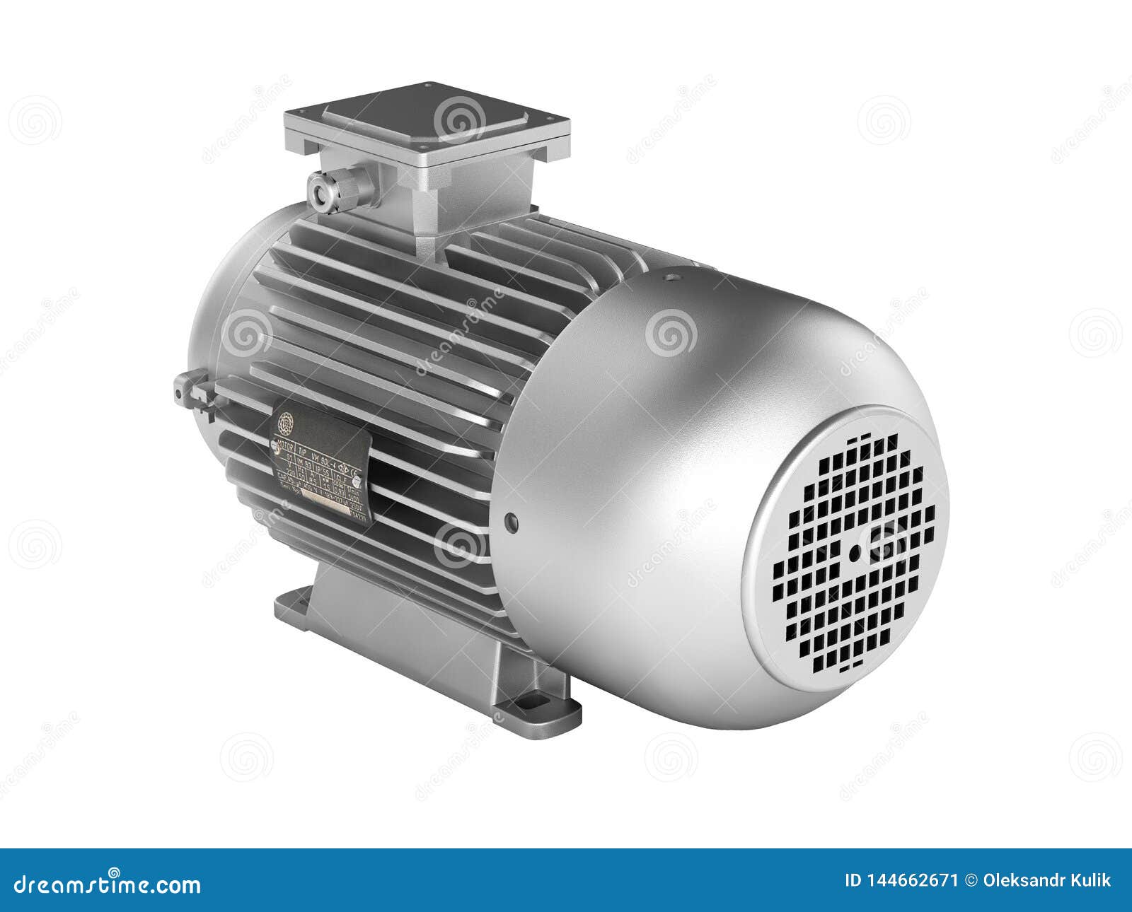 Electric Motor without Shadow on White Background 3d Stock Illustration ...