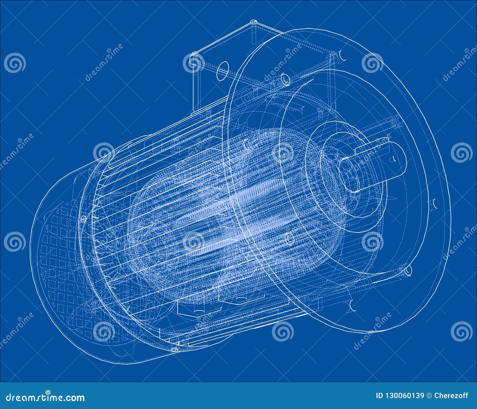 Electric Motor Sketch. Vector Stock Vector - Illustration of device ...