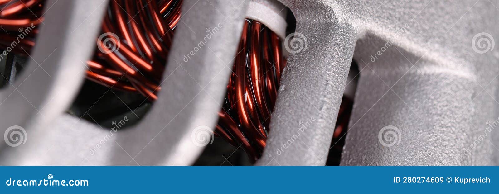 Electric Motor Stator Closeup. Copper Winding Motor Stock Image - Image ...