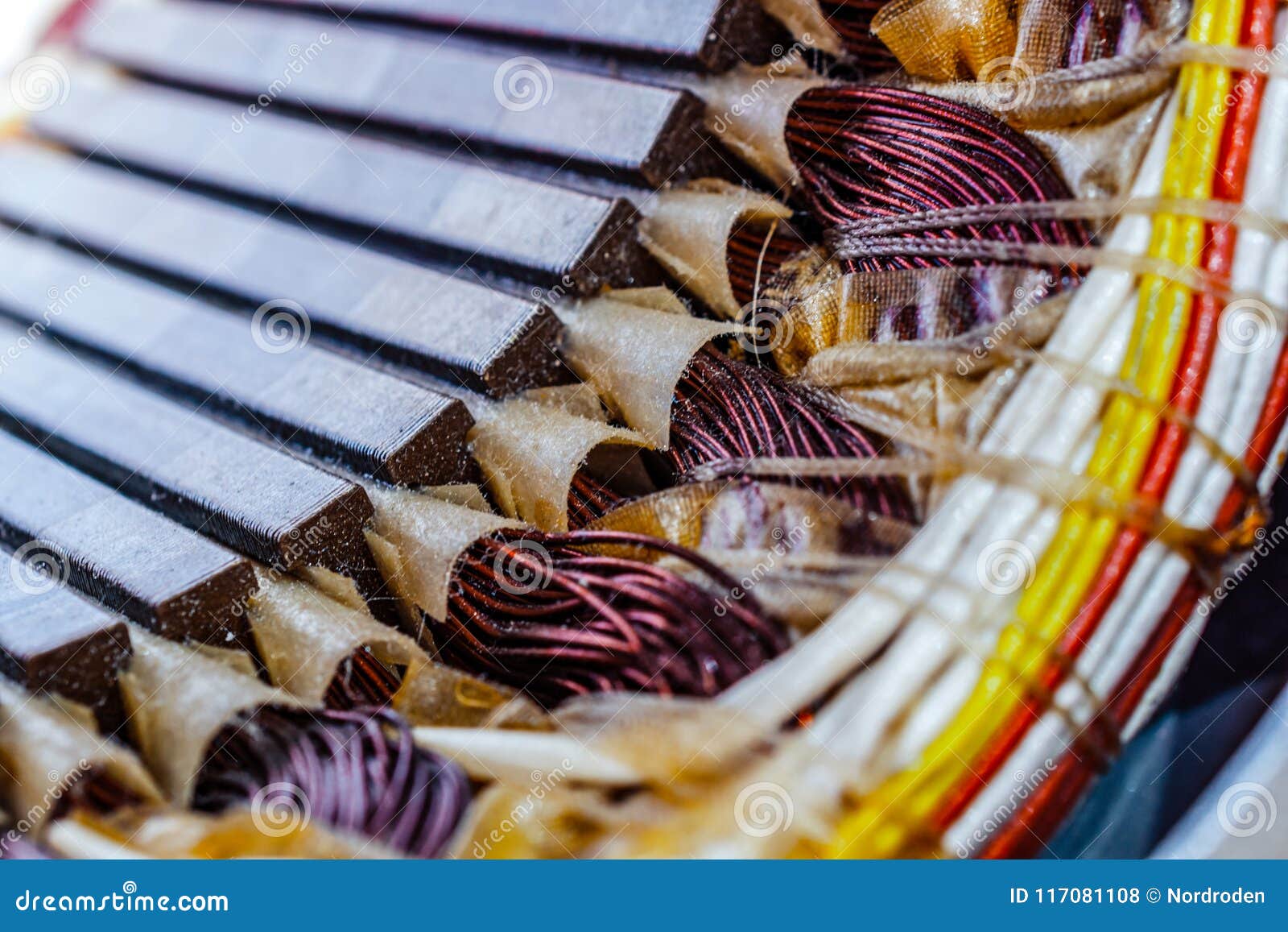 Electric Motor Stator with Winding Coil Stock Photo - Image of repair ...