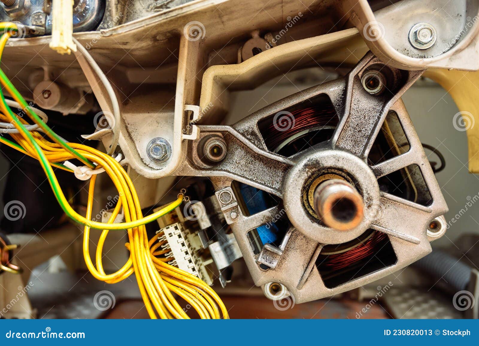 Electric Motor with Washing Machine Wiring Stock Image - Image of ...