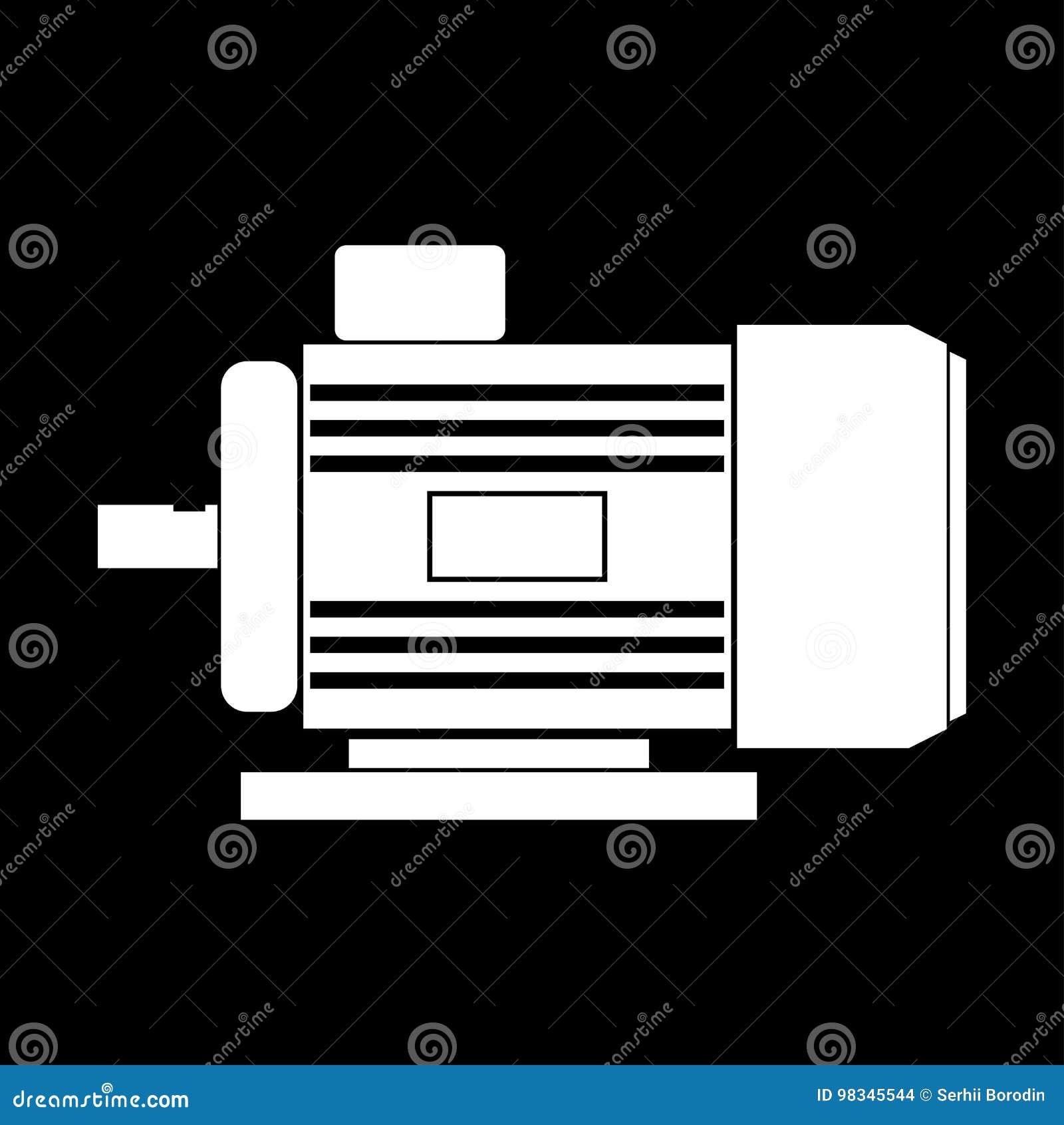 Electric Motor White Color Icon . Stock Vector - Illustration of model ...