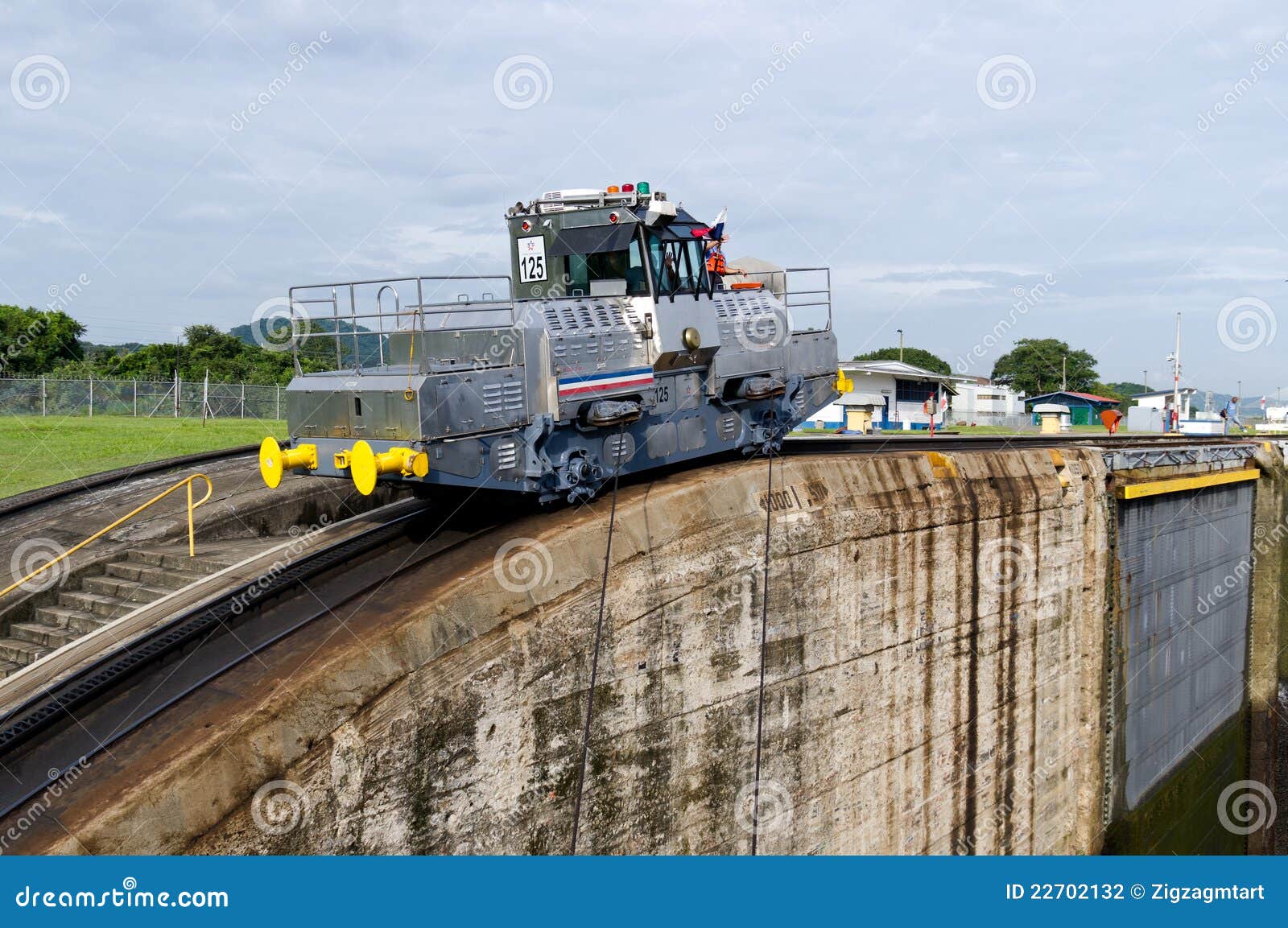 Electric Mule Guides Ships through Panama Canal Editorial Photography ...