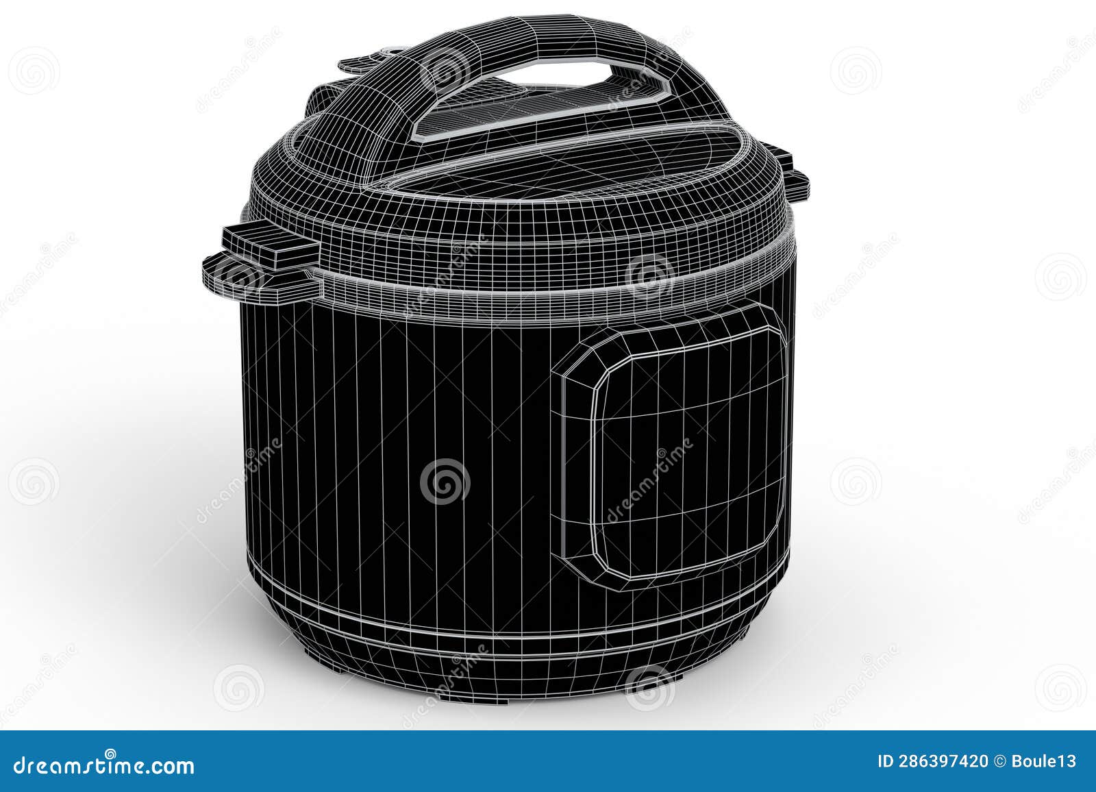 Electric Multi Cooker Isolated on White Background. Stock Illustration ...