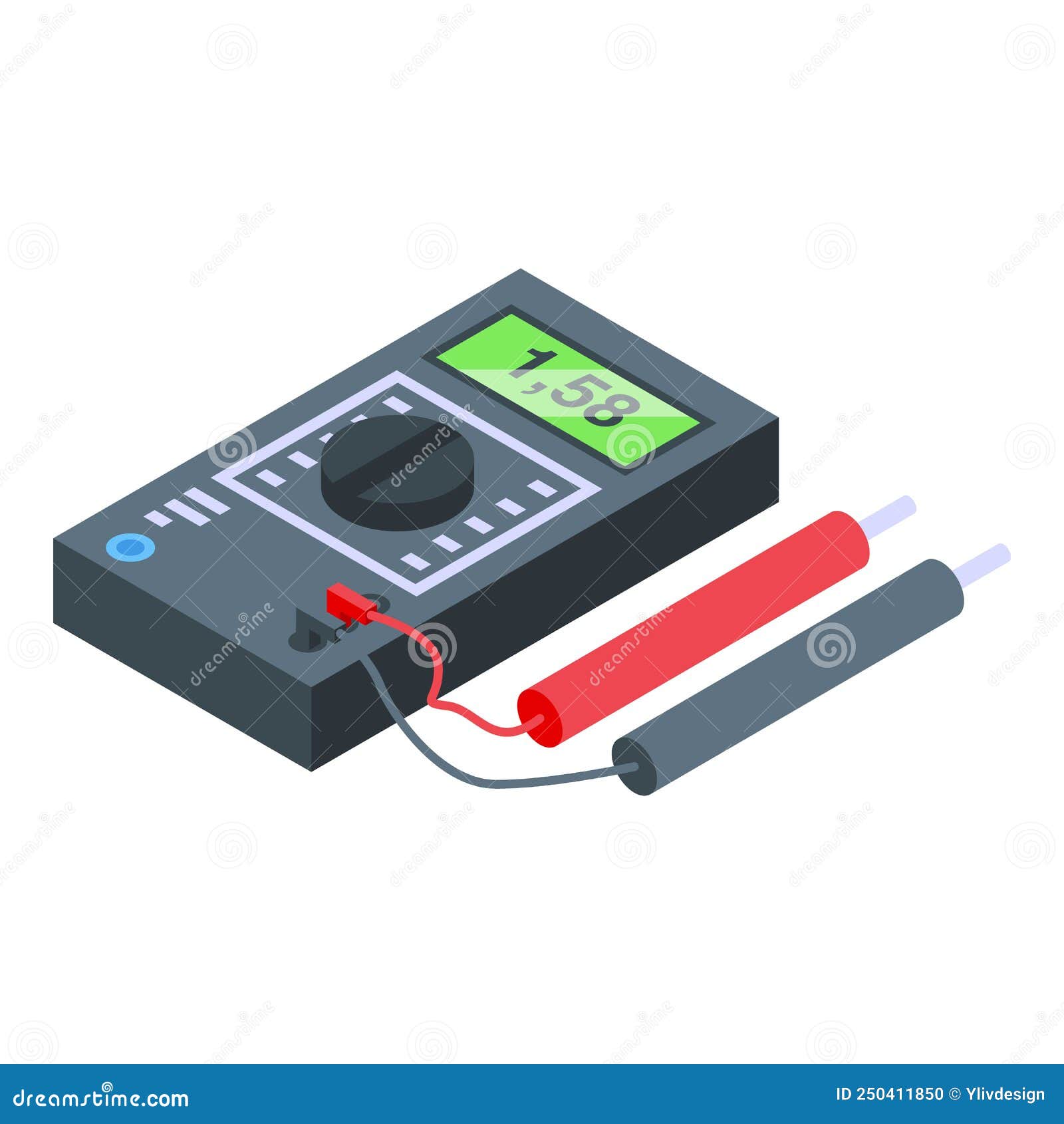 Electric Multimeter Icon Isometric Vector. Energy Battery Stock Vector ...