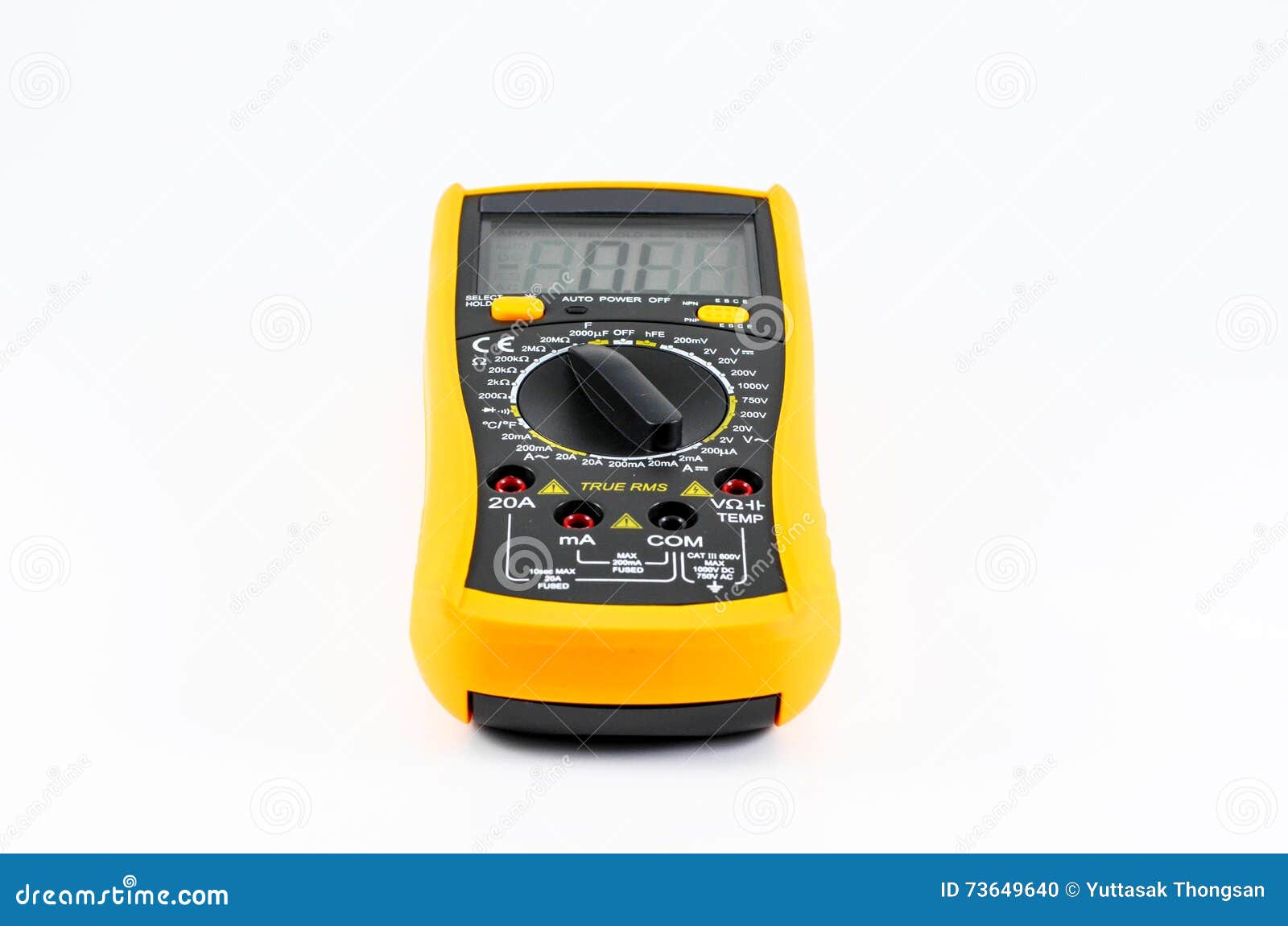 Electric multimeter stock photo. Image of tool, impedance - 73649640