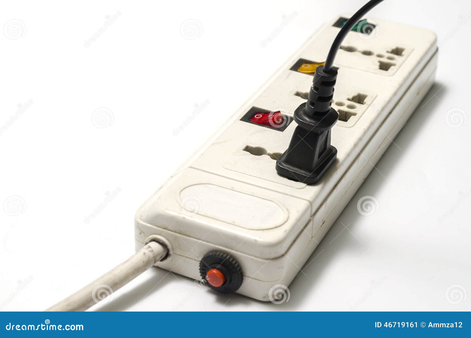 Electric Multiple Socket Outlet Stock Image - Image of connection ...