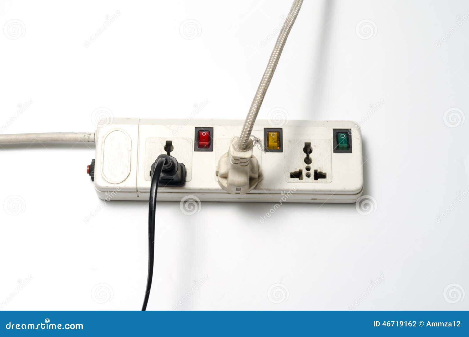 Electric Multiple Socket Outlet Stock Photo - Image of current ...
