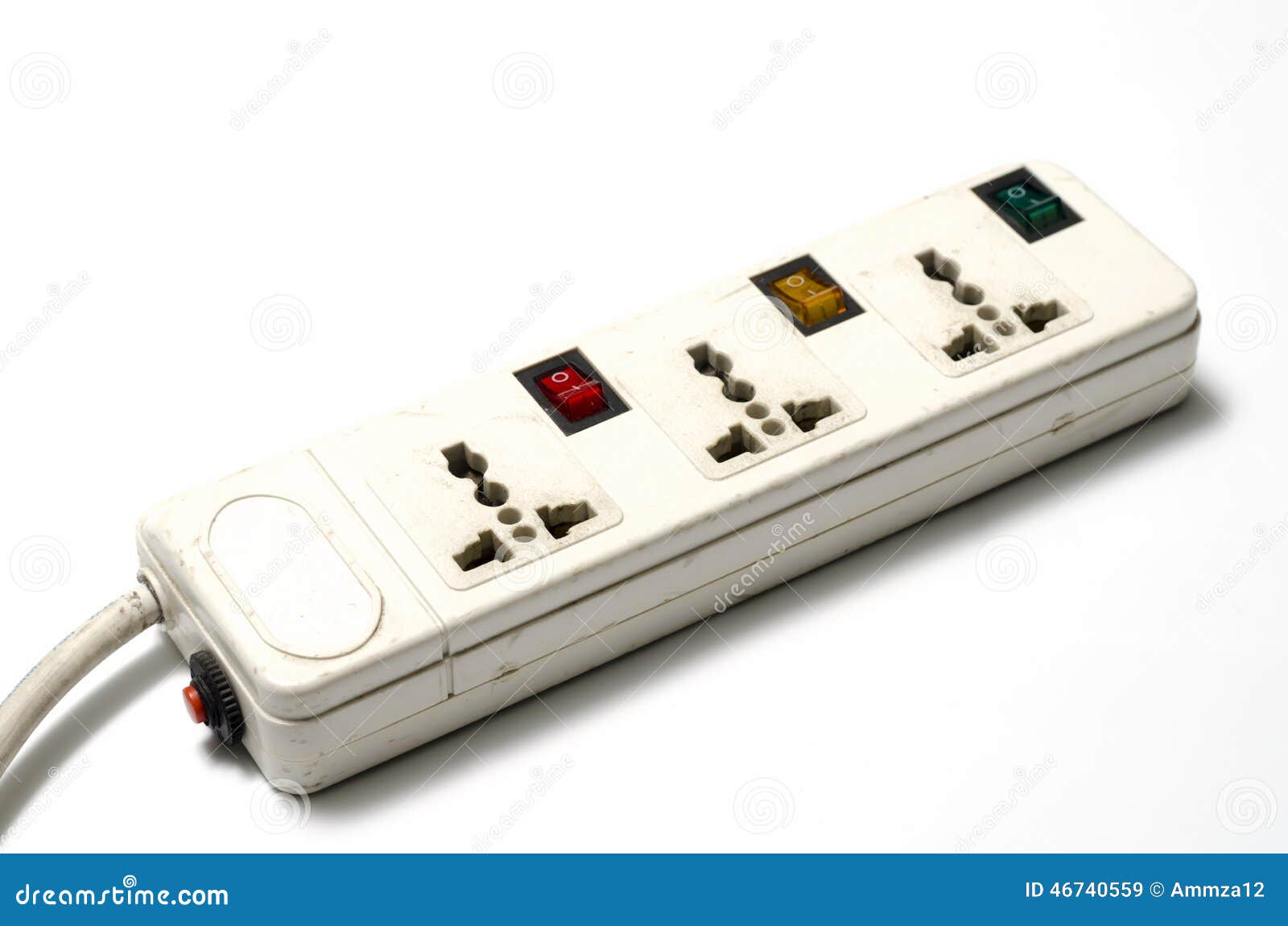 Electric Multiple Socket Outlet Stock Image - Image of safety ...