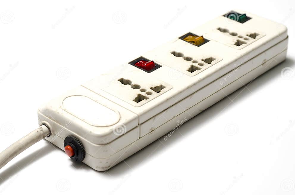 Electric Multiple Socket Outlet Stock Photo - Image of current ...