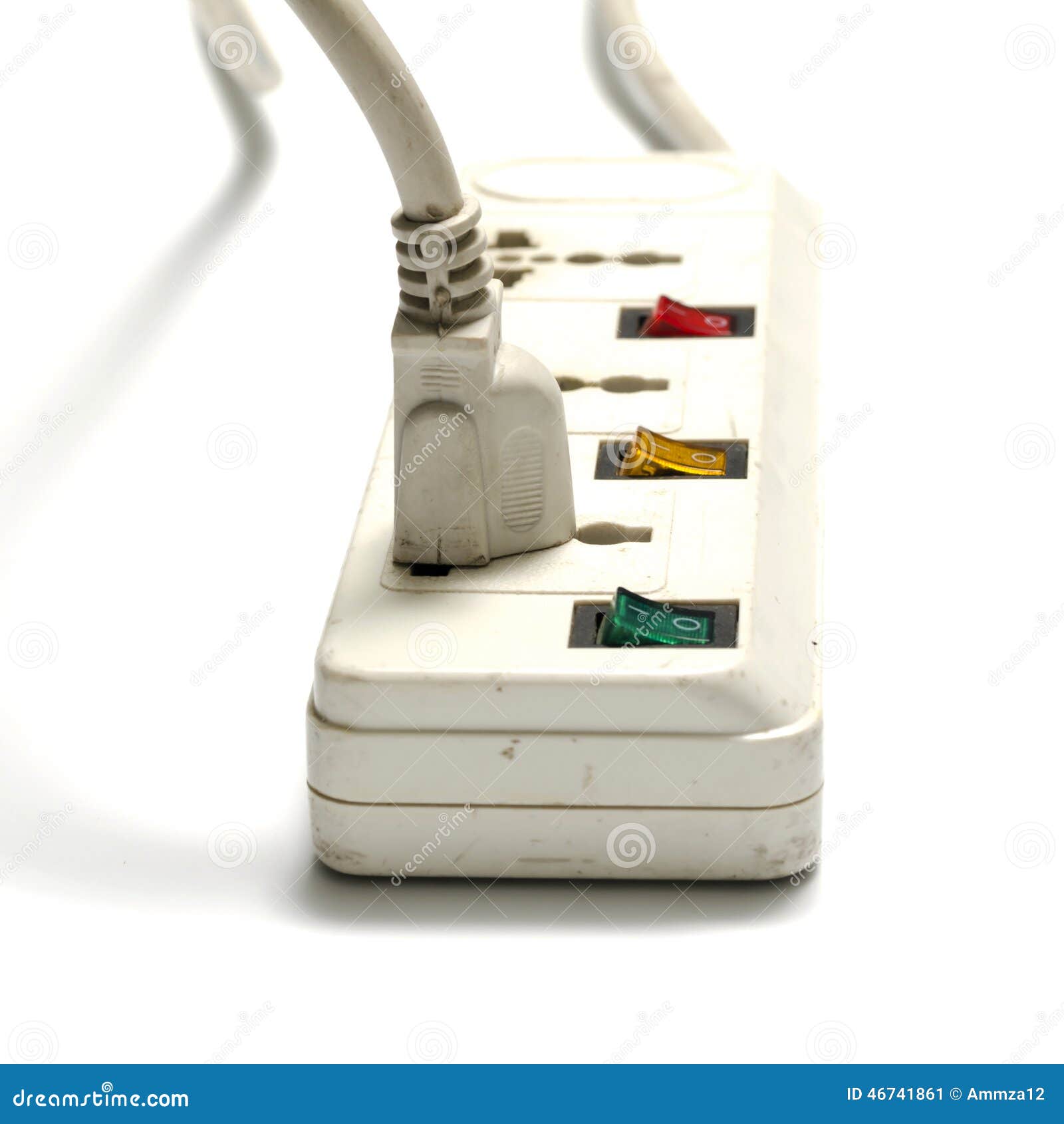 Electric Multiple Socket Outlet Stock Image - Image of cable, multi ...