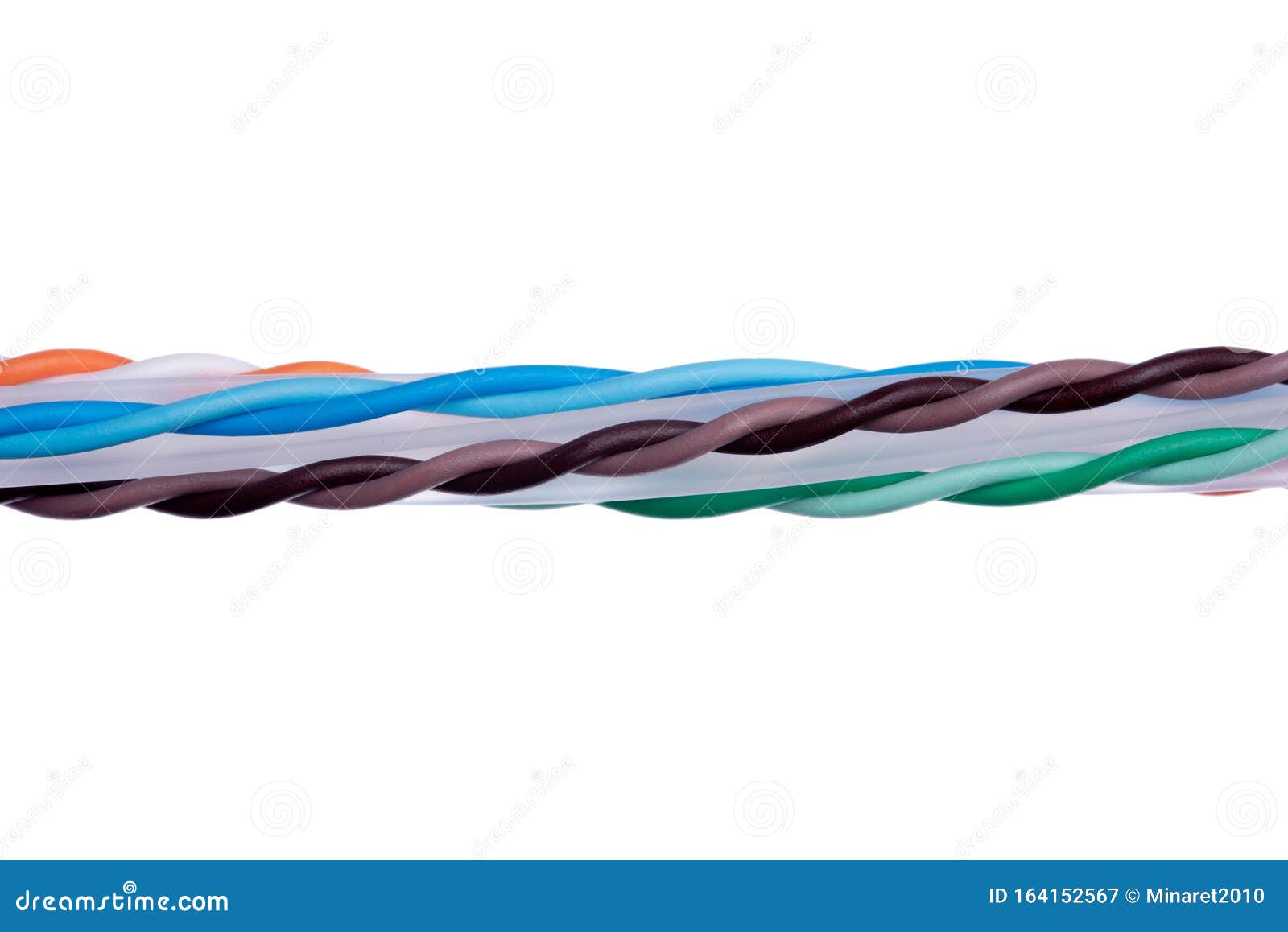 Electric Network Computer Installation Cable and Wire Isolated on White ...