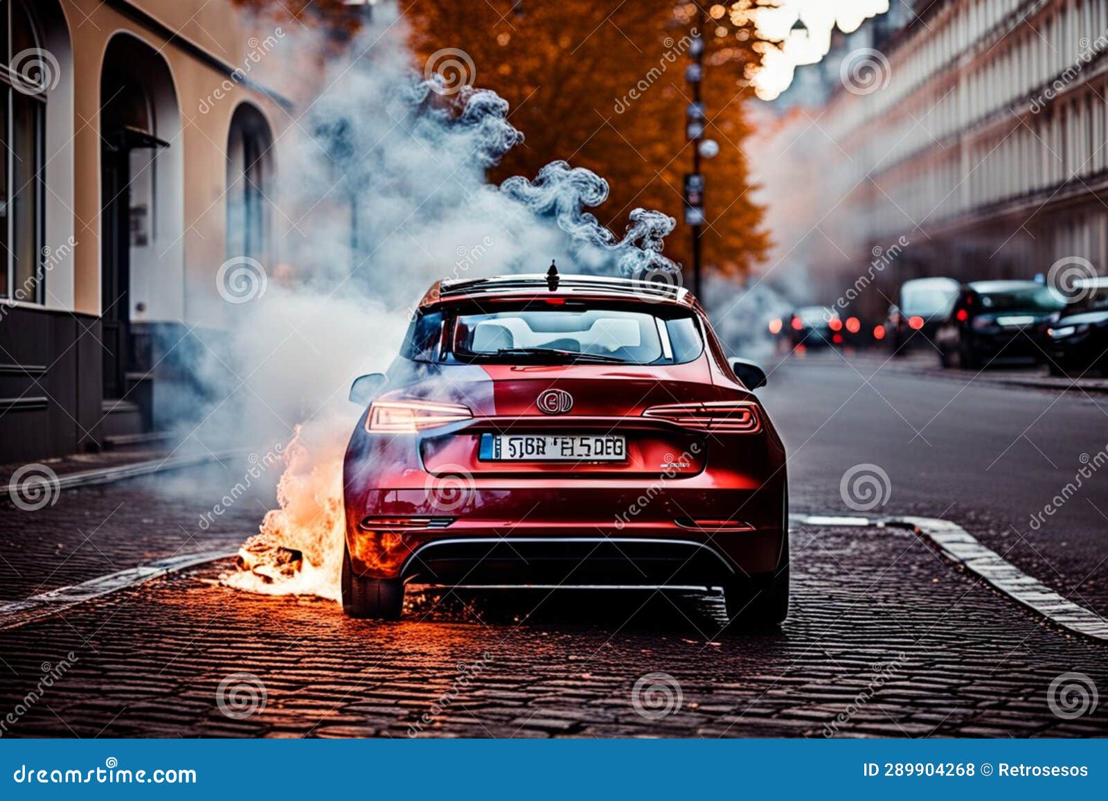 Electric New Ev Car Suv Burning in Flames As Batteries Exploded ...