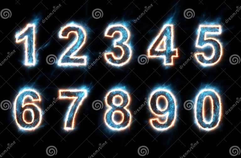 Electric numbers stock illustration. Illustration of five - 16209885