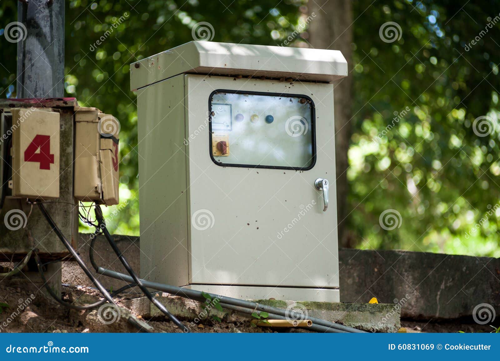 Electric Outdoor Fuse Box in Soft Light Stock Image - Image of fuse ...
