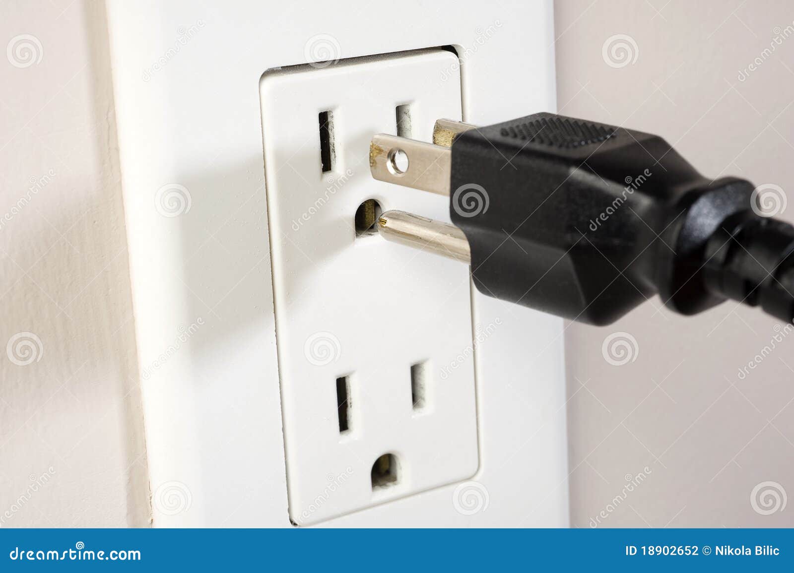 Electric Outlet stock photo. Image of duty, black, plug - 18902652