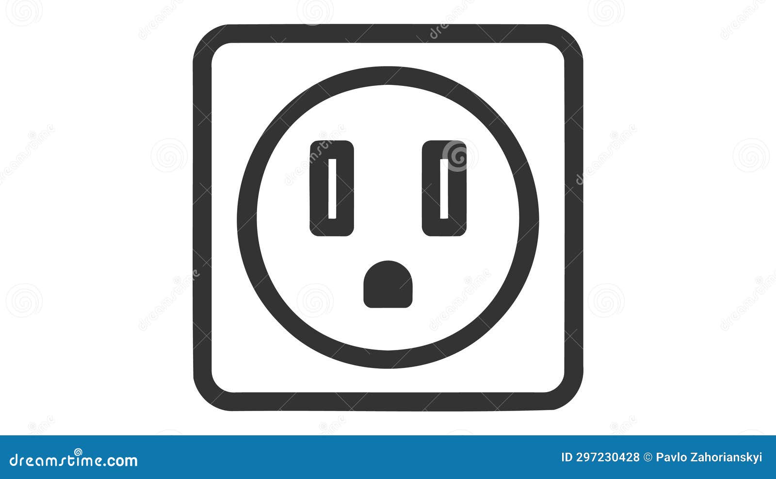 Electric Outlet Icon. Bold Outline Design with Editable Stroke Width ...