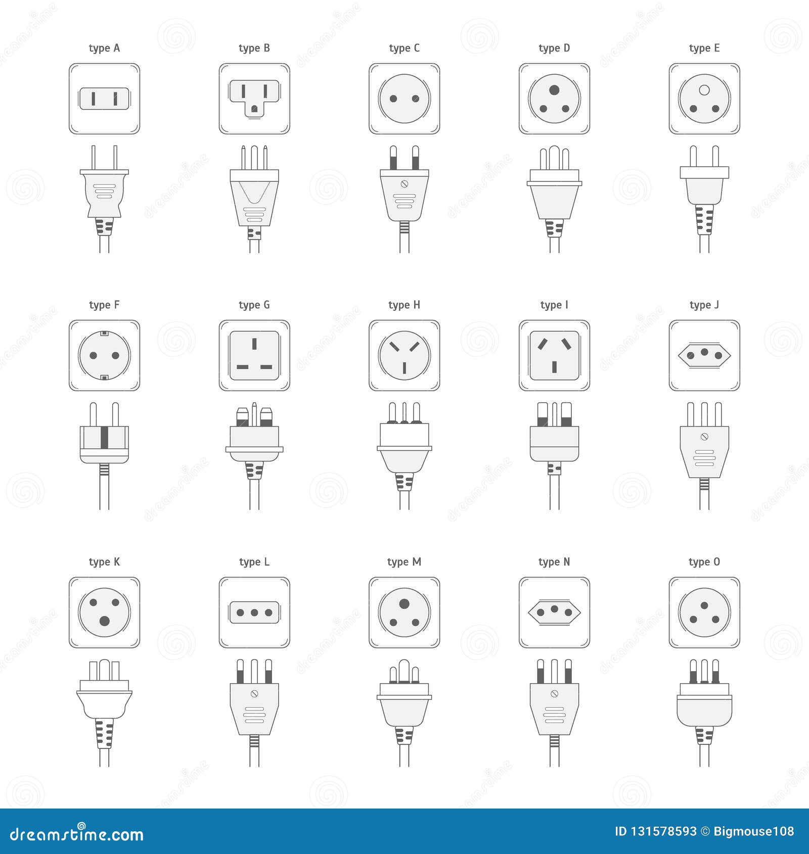 Electric Outlet Signs Black Thin Line Icon Set. Vector Stock Vector ...