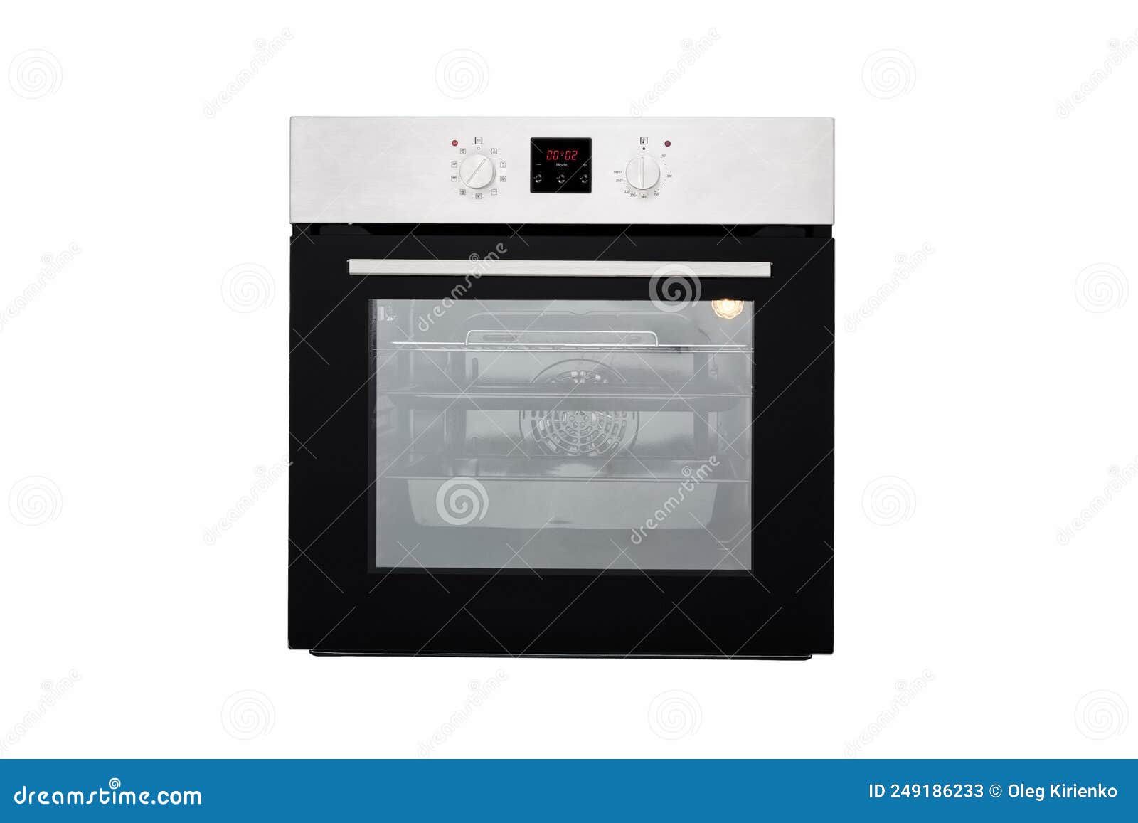 Electric Oven Black, with Aluminum Panel and Electronic Display. Front ...