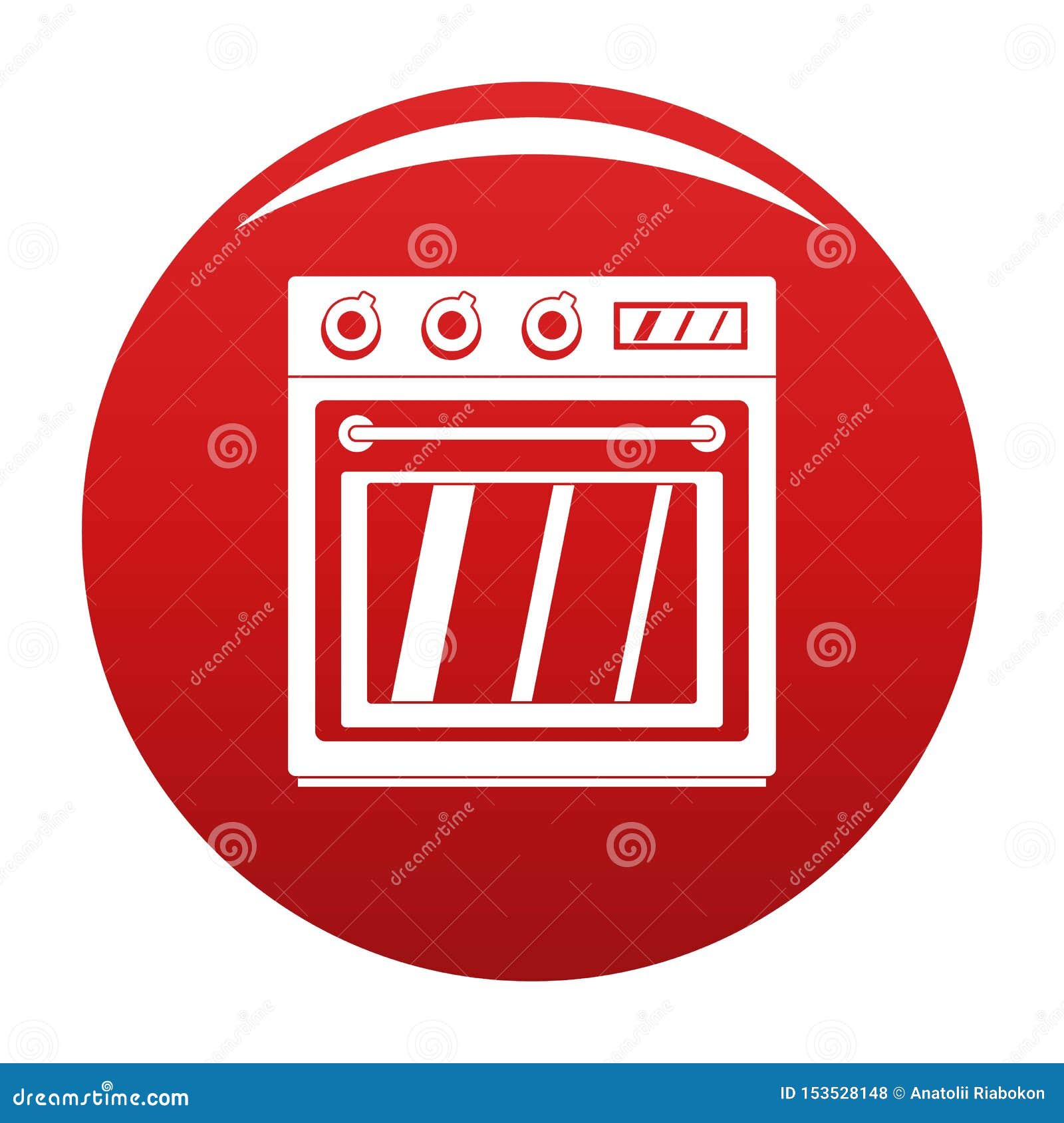 Electric Oven Icon Vector Red Stock Vector - Illustration of cooker ...