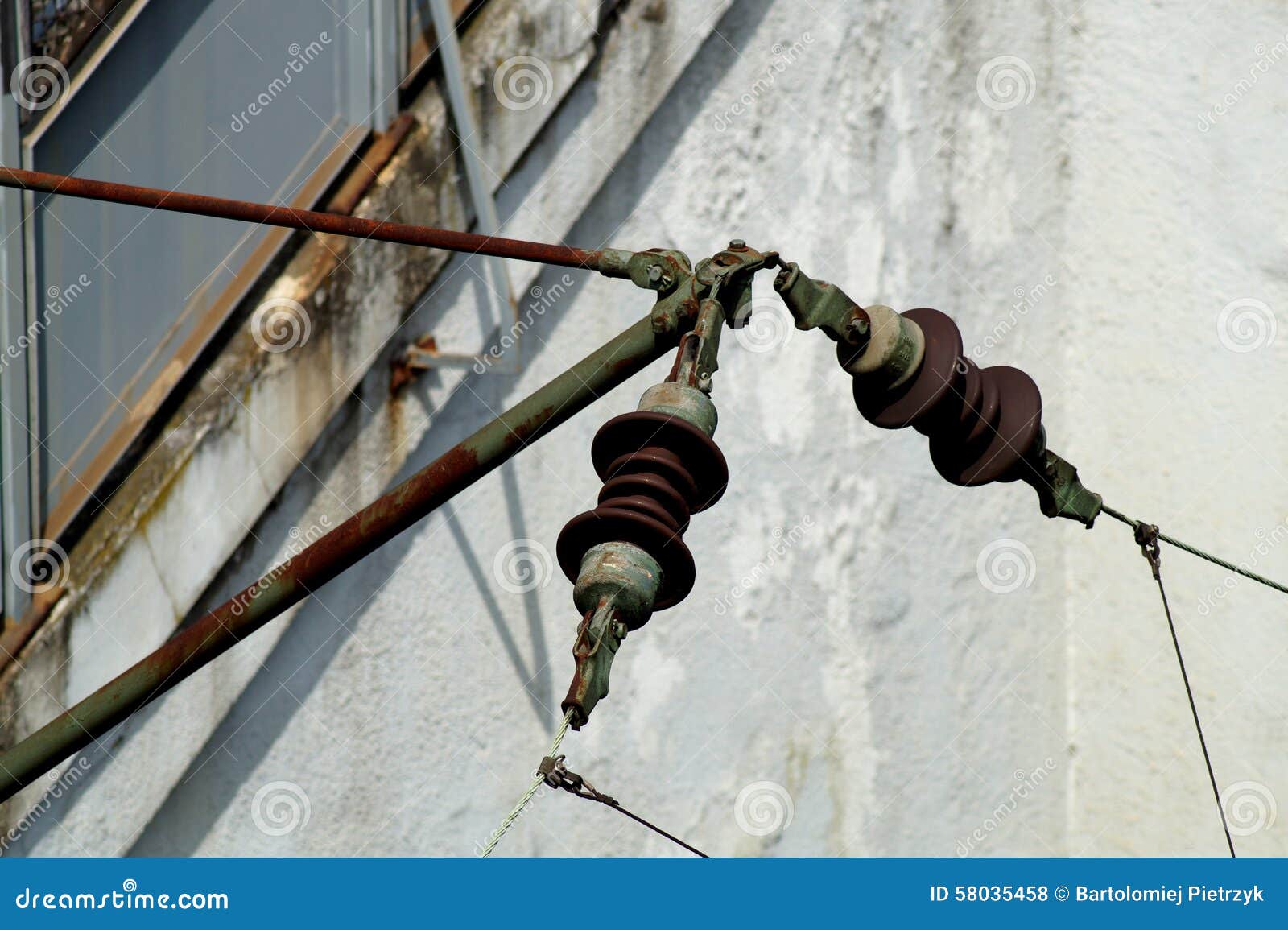 Electric overhead line stock photo. Image of power, cable - 58035458