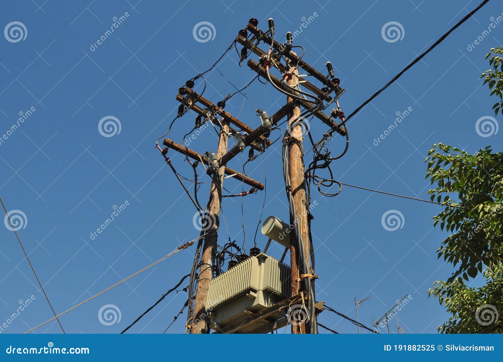 Overhead power line stock image. Image of electrical - 191882525