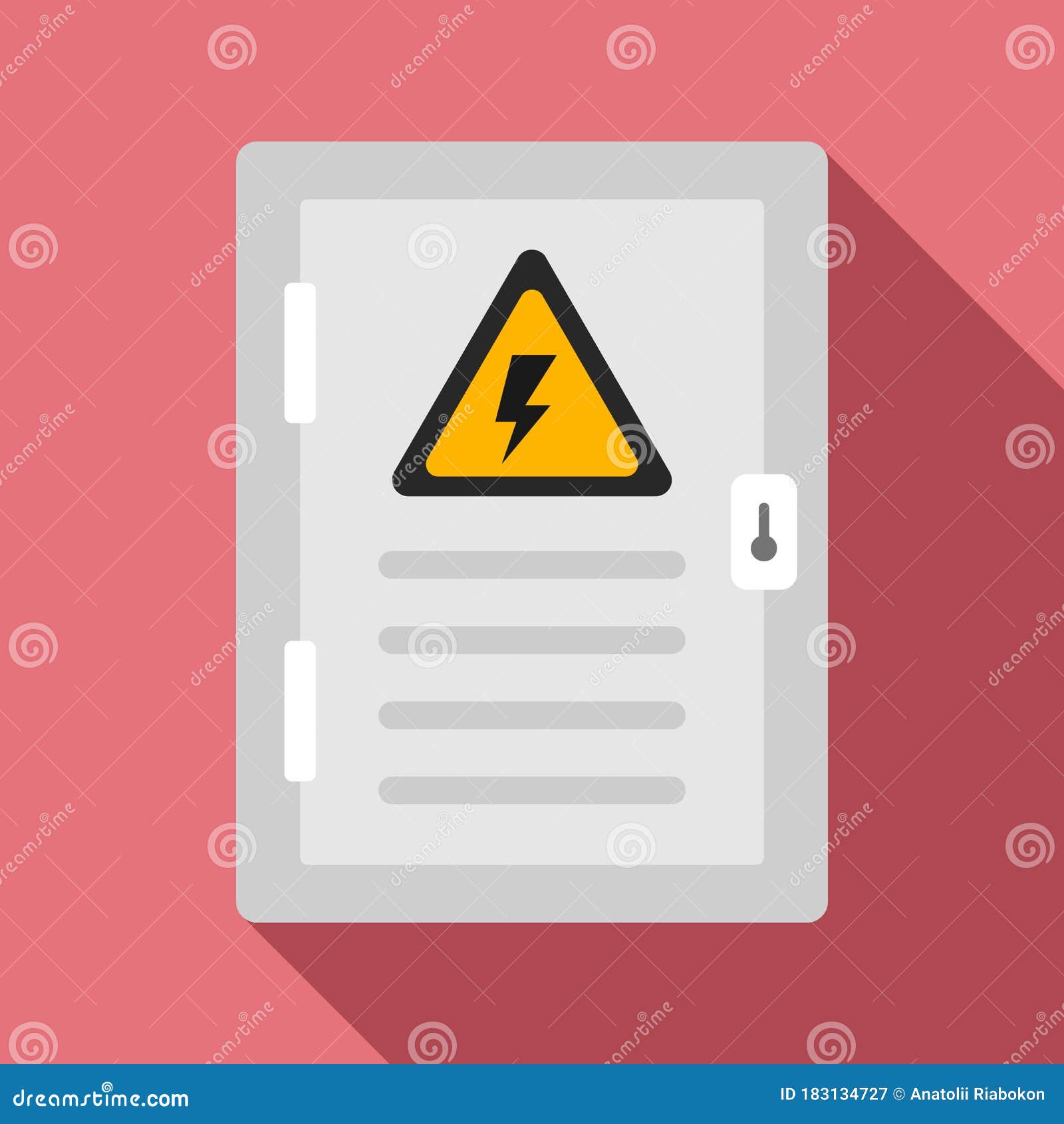 Electric Panel Box Icon, Flat Style Stock Vector - Illustration of ...
