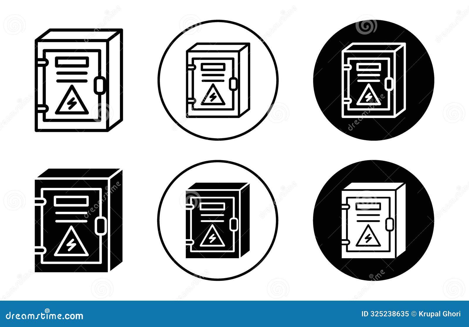 Electric Panel Box Icon Outline Flat Icon Stock Illustration ...