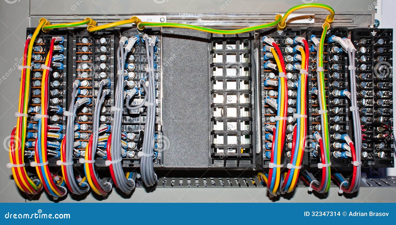 Electric panel connections stock photo. Image of connections - 32347314
