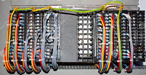 Electric panel connections stock photo. Image of connections - 32347314