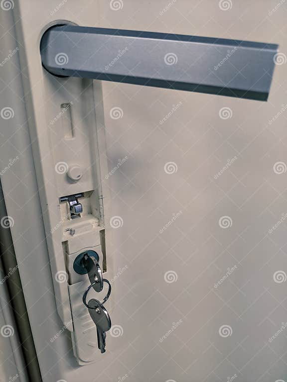 Electric Panel Handle with Key on the Knob Stock Photo - Image of ...