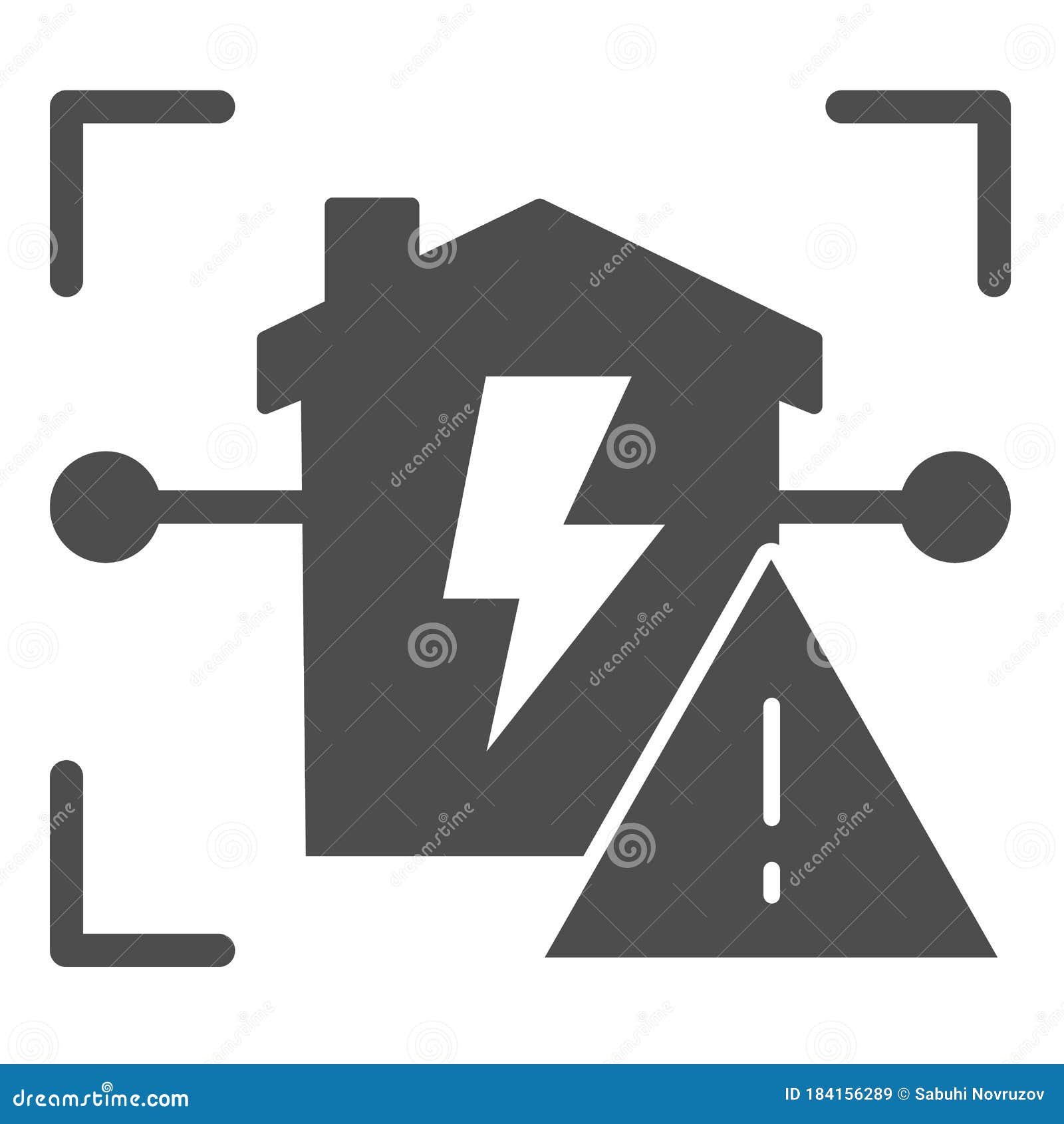 Electric Panel in House Warning Solid Icon, Smart Home Concept ...