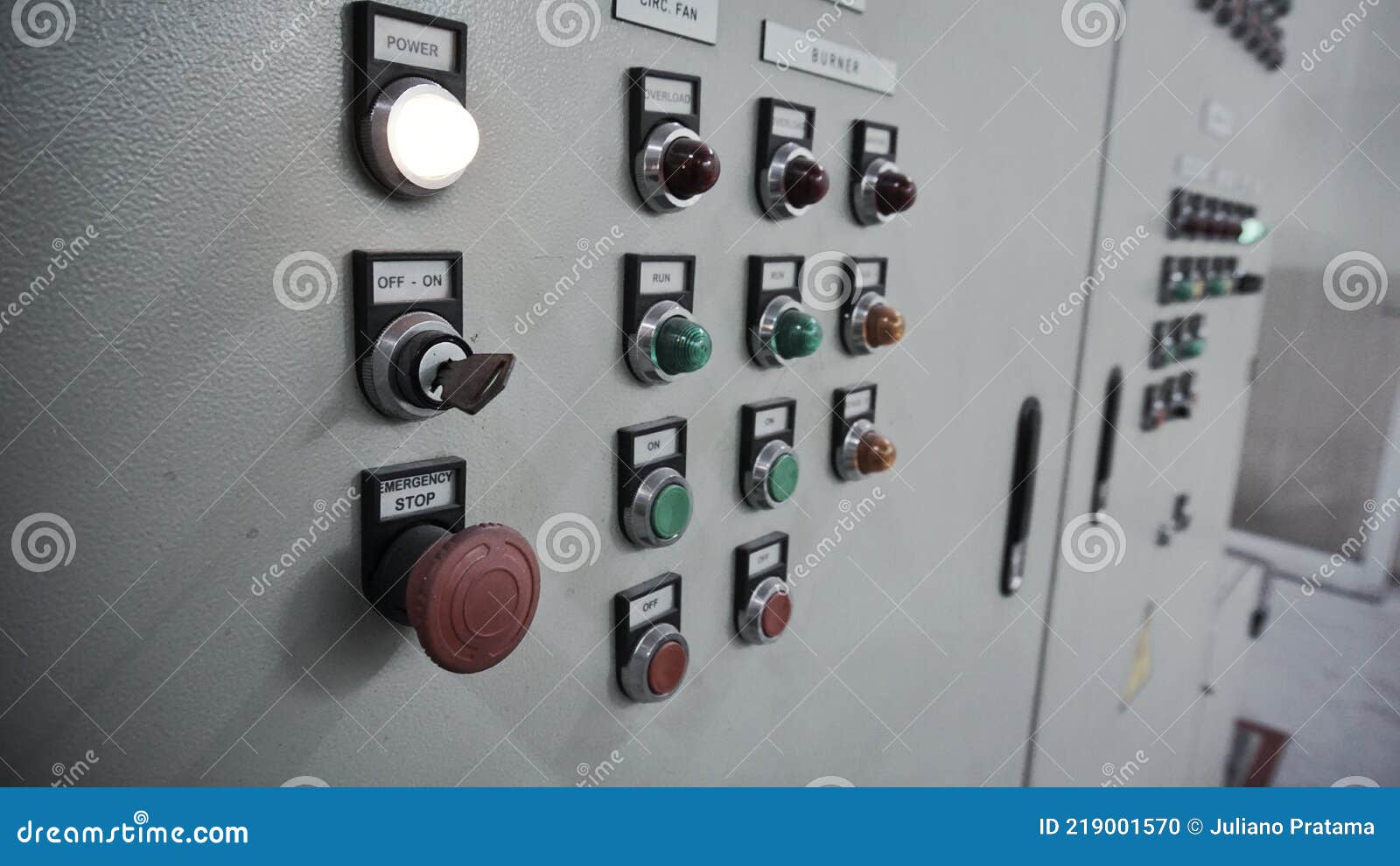 Electric Panel Industrial stock photo. Image of button - 219001570
